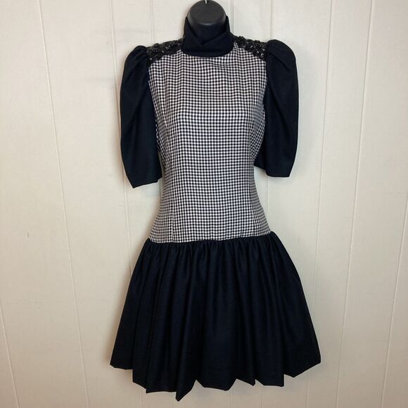 American Vintage | Dresses | Vintage Checkered Puffy Prom Dress Xs ...